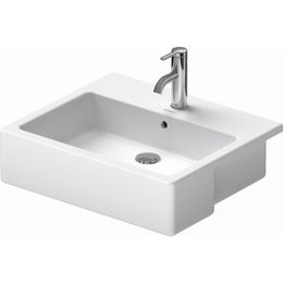Duravit Vero Halbeinbau-Waschtisch 0314550000 55x47cm, mit Hahnloch, &Uuml;berlauf, Hahnlochbank, wei&szlig;