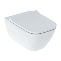 Geberit Smyle Square Set Wand-Tiefsp&uuml;l-WC mit WC-Sitz antibakteriell 500683002 sp&uuml;lrandlos, wei&szlig;