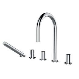 Laufen Kartell 5-Loch-Wannenarmatur H3223350042821 chrom, mit Handbrause, ohne Abdeckplatte