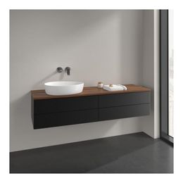 Villeroy & Boch Villeroy und Boch Antao Waschtisch-Unterschrank K26112PD 160x36x50cm, Waschbeckenplattenfarbe warm walnut, black matt lacquer
