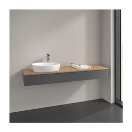 Villeroy & Boch Villeroy und Boch Antao Waschtisch-Unterschrank K15151GK 160x19x50cm, Hahnlochbohrung, Waschbeckenplattenfarbe honey oak, anthracite matt lacquer
