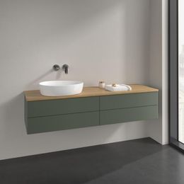 Villeroy & Boch Villeroy und Boch Antao Waschtisch-Unterschrank L26011HL 160x36x50cm, Waschbeckenplattenfarbe honey oak, leaf green matt lacquer, mit Beleuchtung