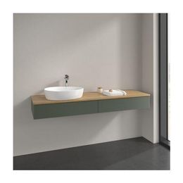 Villeroy & Boch Villeroy und Boch Antao Waschtisch-Unterschrank K15151HL 160x19x50cm, Hahnlochbohrung, Waschbeckenplattenfarbe honey oak, leaf green matt lacquer
