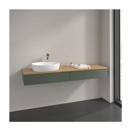 Villeroy & Boch Villeroy und Boch Antao Waschtisch-Unterschrank L15051HL 160x19x50cm, Hahnlochbohrung, Waschbeckenplattenfarbe honey oak, leaf green matt lacquer