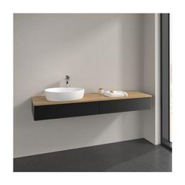 Villeroy & Boch Villeroy und Boch Antao Waschtisch-Unterschrank K15151PD 160x19x50cm, Hahnlochbohrung, Waschbeckenplattenfarbe honey oak, black matt lacquer