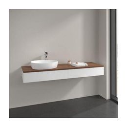 Villeroy & Boch Villeroy und Boch Antao Waschtisch-Unterschrank K15152MT 160x19x50cm, Hahnlochbohrung, Waschbeckenplattenfarbe warm walnut, white matt lacquer