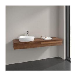 Villeroy & Boch Villeroy und Boch Antao Waschtisch-Unterschrank L15052HM 160x19x50cm, Hahnlochbohrung, Waschbeckenplattenfarbe warm walnut, warm walnut