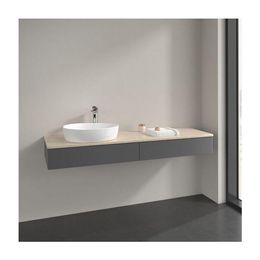 Villeroy & Boch Villeroy und Boch Antao Waschtisch-Unterschrank L15053GK 160x19x50cm, Hahnlochbohrung, Waschbeckenplattenfarbe botticino, anthracite matt lacquer