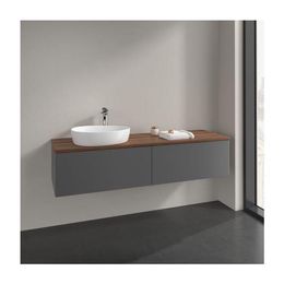 Villeroy & Boch Villeroy und Boch Antao Waschtisch-Unterschrank L37012GK 160x36x50cm, Waschbeckenplattenfarbe warm walnut, anthracite matt lacquer