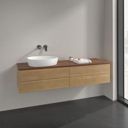 Villeroy & Boch Villeroy und Boch Antao Waschtisch-Unterschrank L26012HN 160x36x50cm, Waschbeckenplattenfarbe warm walnut, honey oak, mit Beleuchtung