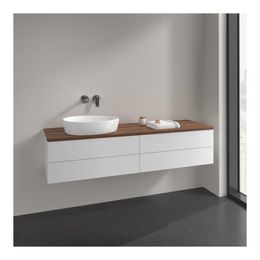 Villeroy & Boch Villeroy und Boch Antao Waschtisch-Unterschrank L26112GF 160x36x50cm, Waschbeckenplattenfarbe warm walnut, glossy white lacquer, mit Beleuchtung