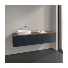 Villeroy & Boch Villeroy und Boch Antao Waschtisch-Unterschrank L37012HG 160x36x50cm, Waschbeckenplattenfarbe warm walnut, midnight blue matt lacquer