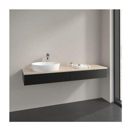 Villeroy & Boch Villeroy und Boch Antao Waschtisch-Unterschrank L15053PD 160x19x50cm, Hahnlochbohrung, Waschbeckenplattenfarbe botticino, black matt lacquer