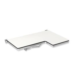 HEWI System 900 Duschklappsitz 900.51.208XA 842 x 538 mm, links, L-f&ouml;rmig, matt geschliffen