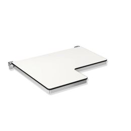 HEWI System 900 Duschklappsitz 900.51.207XA 692 x 538 mm, rechts, L-f&ouml;rmig, matt geschliffen