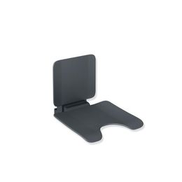 HEWI System 900 Einh&auml;ngesitz 900.51.11060AF 450 x 443 x 637 mm, Schamausschnitt, Edelstahl pulverbeschichtet anthrazit matt, matt anthraziter Kunststoff