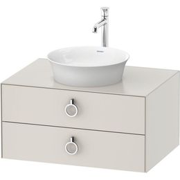 Duravit White Tulip Waschtisch-Unterschrank WT499003939 80 x 55 cm, Nordic Wei&szlig; Seidenmatt, wandh&auml;ngend, 2 Schubk&auml;sten mit Griff, 1 Konsolenplatte