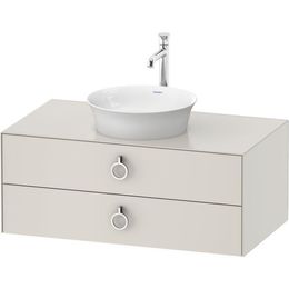 Duravit White Tulip Waschtisch-Unterschrank WT499103939 100 x 55 cm, Nordic Wei&szlig; Seidenmatt, wandh&auml;ngend, 2 Schubk&auml;sten mit Griff, 1 Konsolenplatte