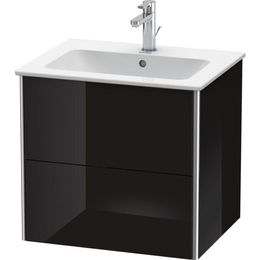 Duravit XSquare Waschtisch-Unterschrank XS417104040 61x56x47,8cm, 2 Schubk&auml;sten, schwarz hochglanz