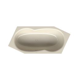 Bette BetteMetric 6-Eck-Badewanne 6841-001 pergamon, 206x90x45cm, Fu&szlig;ende links, &Uuml;berlauf vorne