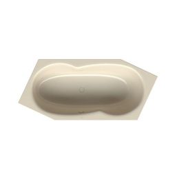 Bette BetteMetric 6-Eck-Badewanne 6841-006 jasmin, 206x90x45cm, Fu&szlig;ende links, &Uuml;berlauf vorne
