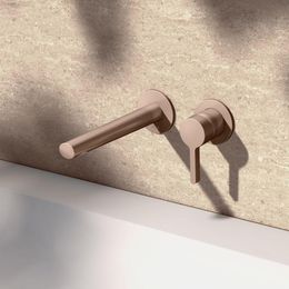 KEUCO Edition 400 Einhebel-Waschtischmischer 51516290200 Unterputz, 2-Loch, Ausladung 19,7 cm, Rotgold geb&uuml;rstet