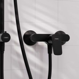 Hansgrohe Logis Einhebel-Brause-Armatur 71600670 mattschwarz, Aufputz, 1 Verbraucher