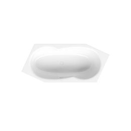 Bette BetteMetric 6-Eck-Badewanne 6841-009 &auml;g&auml;is, 206x90x45cm, Fu&szlig;ende links, &Uuml;berlauf vorne