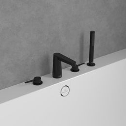 Villeroy & Boch Villeroy und Boch Conum Vierloch-Badewannenarmatur TVT127002000K5 mit Handbrause, matt black