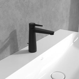 Villeroy & Boch Villeroy und Boch Conum Einhebel-Waschtischarmatur TVW127003000K5 mit Zugstangen-Ablaufgarnitur, matt black