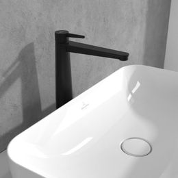 Villeroy & Boch Villeroy und Boch Conum Einhebel-Waschtischarmatur TVW127005000K5 erh&ouml;ht, mit Push-Open-Ablaufgarnitur, matt black