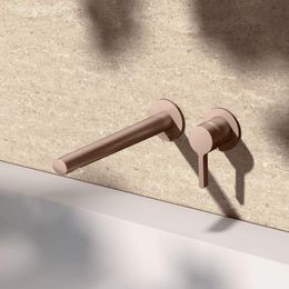 KEUCO Edition 400 Einhebel-Waschtischmischer 51516290202 Unterputz, 2-Loch, Ausladung 24,3 cm, Rotgold geb&uuml;rstet