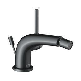 KEUCO Edition 400 Bidetarmatur 51509130000 Ausladung 127mm, mit Ablaufgarnitur, Schwarzchrom geb&uuml;rstet