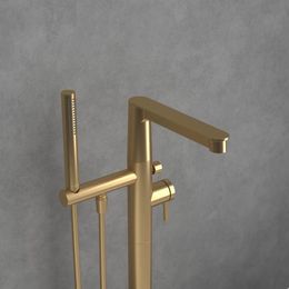 Villeroy & Boch Villeroy und Boch Conum Einhebel-Badewannenarmatur TVT12700400076 Standmontage, brushed gold