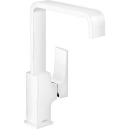 Hansgrohe Metropol Waschtisch-Einhebelmischer 32511700 Ausladung 165 mm, mit Push-Open Ablaufgarnitur, mattwei&szlig;