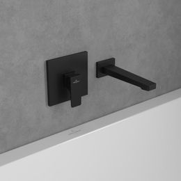 Villeroy & Boch Villeroy und Boch Architectura Square Fertigmontageset TVS125002000K5 Unterputz-Armatur, Wandmontage, matt black