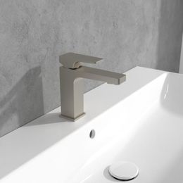 Villeroy & Boch Villeroy und Boch Architectura Square Waschtischarmatur TVW12500400064 ohne Ablaufgarnitur, brushed nickel black