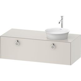Duravit White Tulip Waschtisch-Unterschrank WT4982R3939 130 x 55 cm, Nordic Wei&szlig; Seidenmatt, wandh&auml;ngend, 1 Auszug mit Griff, Becken rechts