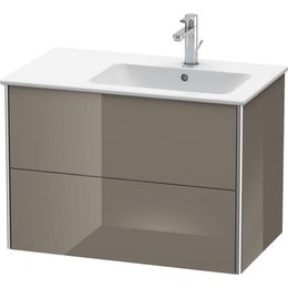 Duravit XSquare Waschtisch-Unterschrank XS417708989 81x56x47,8cm, 2 Schubk&auml;sten, Becken rechts, Flannel Grey hochglanz