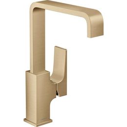 Hansgrohe Metropol Waschtisch-Einhebelmischer 32511140 Ausladung 165 mm, mit Push-Open Ablaufgarnitur, brushed bronze