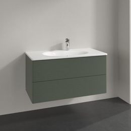 Villeroy & Boch Villeroy und Boch Antao Waschtisch-Unterschrank K05100HL 98,8x50,4x49,6cm, mit Frontstruktur, leaf green matt lacquer
