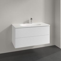 Villeroy & Boch Villeroy und Boch Antao Waschtisch-Unterschrank K05100MT 98,8x50,4x49,6cm, mit Frontstruktur, white matt lacquer
