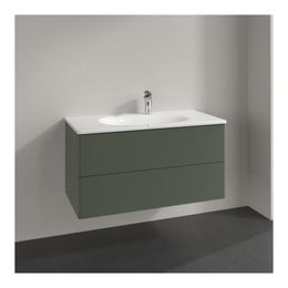 Villeroy & Boch Villeroy und Boch Antao Waschtisch-Unterschrank L05100HL 98,8x50,4x49,6cm, mit Frontstruktur, leaf green matt lacquer, mit Beleuchtung