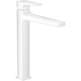 Hansgrohe Metropol Waschtisch-Einhebelmischer 32512700 Ausladung 204 mm, Push-Open Ablaufgarnitur, mattwei&szlig;