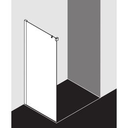 Kermi Nica Seitenwand 1-tlg. NITWL11020VAK 110x200cm, silber hochglanz, ESG klar, links, auf Duschwanne