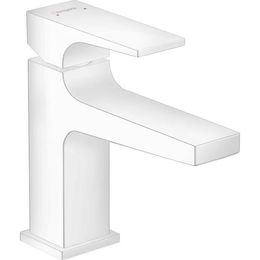 Hansgrohe Metropol Waschtisch-Einhebelmischer 32500700 Ausladung 127mm, Push-Open Ablaufgarnitur, mattwei&szlig;