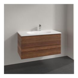 Villeroy & Boch Villeroy und Boch Antao Waschtisch-Unterschrank L05100HM 98,8x50,4x49,6cm, mit Frontstruktur, warm walnut, mit Beleuchtung