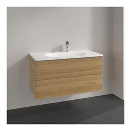 Villeroy & Boch Villeroy und Boch Antao Waschtisch-Unterschrank L05100HN 98,8x50,4x49,6cm, mit Frontstruktur, honey oak, mit Beleuchtung