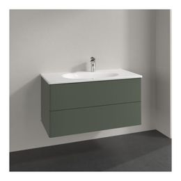 Villeroy & Boch Villeroy und Boch Antao Waschtisch-Unterschrank L05000HL 98,8x50,4x49,6cm, ohne Frontstruktur, leaf green matt lacquer, mit Beleuchtung