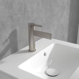 Villeroy & Boch Villeroy und Boch Dawn Einhebel-Waschtischarmatur TVW10610315164 ohne Ablaufgarnitur, brushed nickel black
